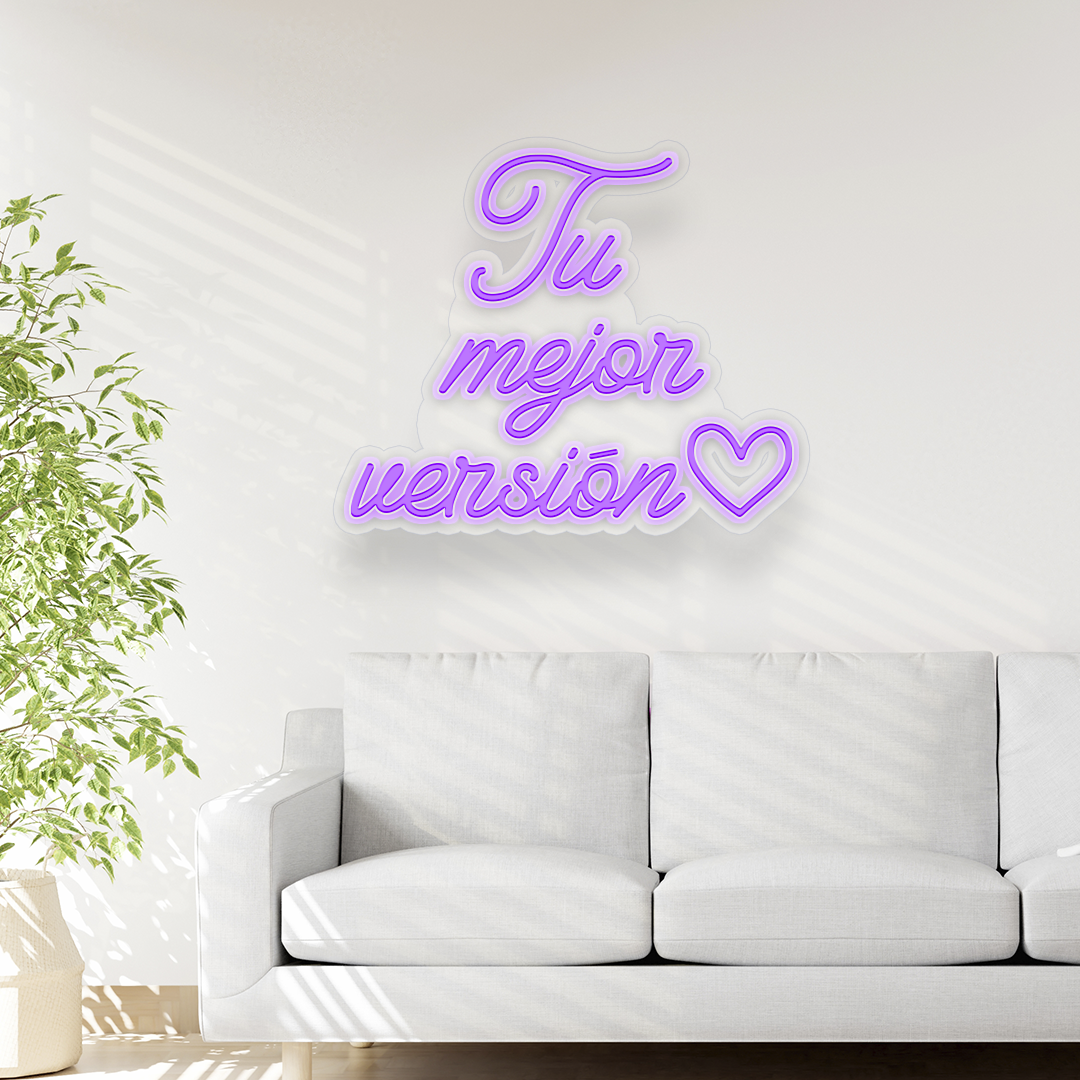 Letrero Neon TU MEJOR VERSIÓN – PRINTEO